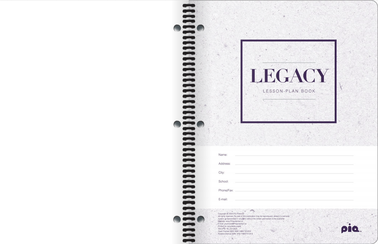 Legacy Lesson Plan Book: Open Format (2024-2025) – PiQ Potential