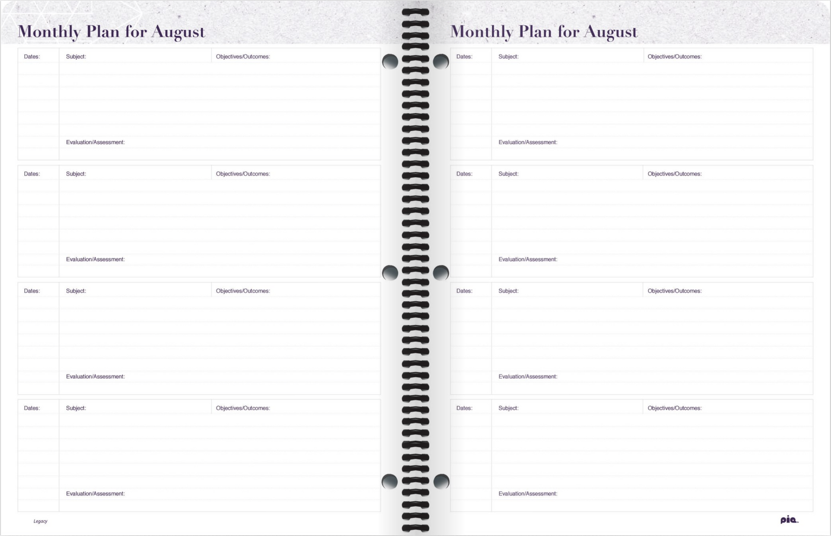 Legacy Lesson Plan Book: Rotation Format (2024-2025) – PiQ Potential